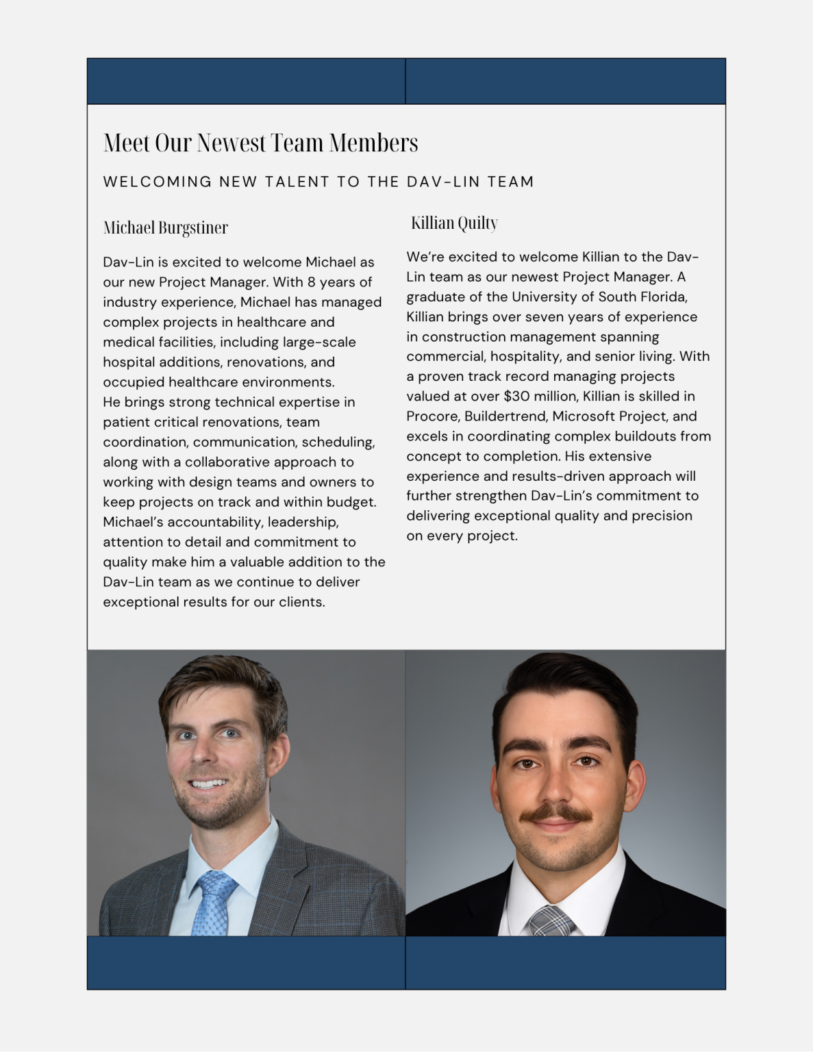 Meet Our Newest Team Members » Dav-Lin Contractors In Jacksonville